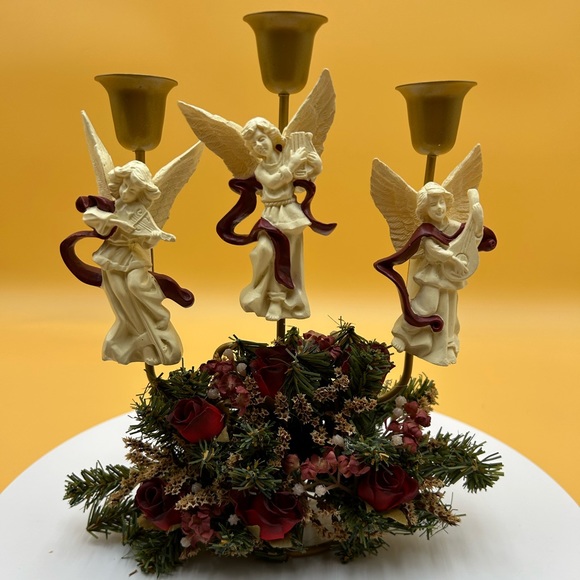 Vintage | Holiday | Vintage Angel Trip Candlestick Holder Centerpiece ...